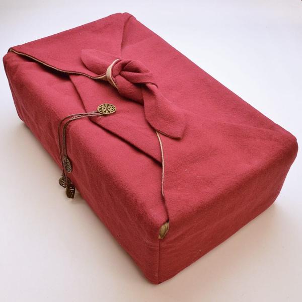 茶器の持ち運びや保管に便利な布箱。茶壺、茶海、杯6ほか。