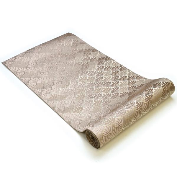 伝統的な松の葉模様と光沢のある生地で高級感のある両面茶席。