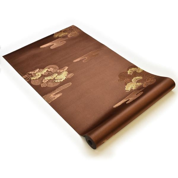 伝統的な雲と松の図案。光沢のある茶席です。長さ120cm。