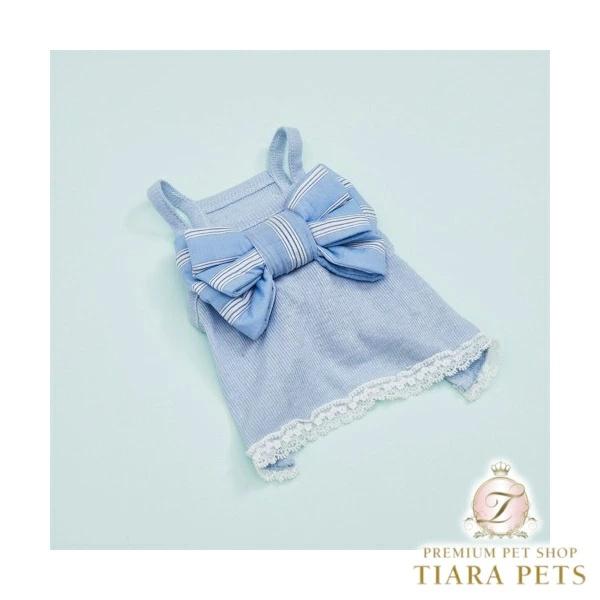 ルイスドッグ louisdog Big Bow Sleeveless/Blue Silk※ご確認下さい：当商品以外の商品は全て別売り又は参考商品になります。今シーズンは、イタリア産シルク混紡生地で作られた印象的な特大のリボンが特徴のビッグボ...