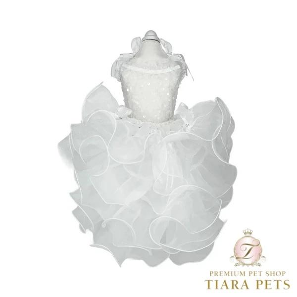 リュクスバーディ Luxe birdie フェ・ブランシュドレス※8月下旬お届け予定です。圧倒的な存在感と、繊細な美しさを感じられる純白のラグジュアリーなドレス。繊細なスパンコールが散りばめられたトップスと、幾重にも重なるふんわりボリューム...