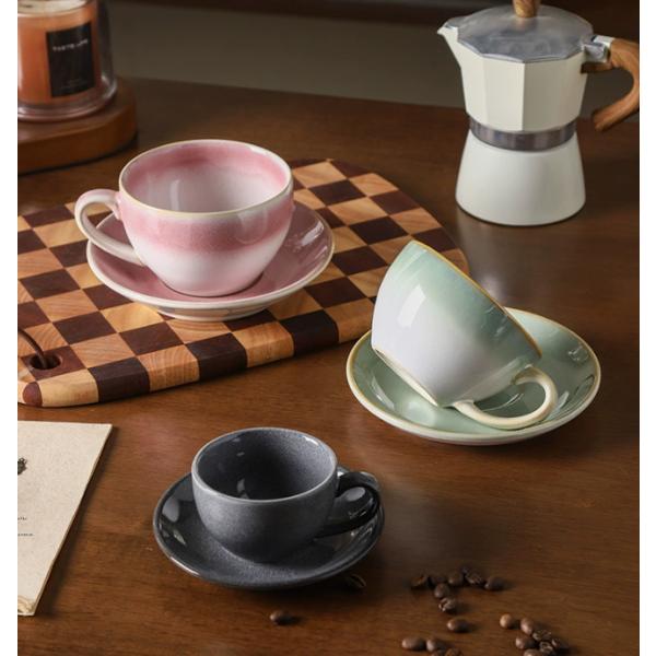 ■商品名：コーヒーカップ おしゃれ 北欧風 カップソーサー 和食器 モダン 無地  食器 陶器 珈琲カップ 珈琲マグ 2点セット 母の日 退職祝い 定年 誕生日祝い 送別会■商品コード：h-cup22■サイズ：写真参考■容量：220ml 3...