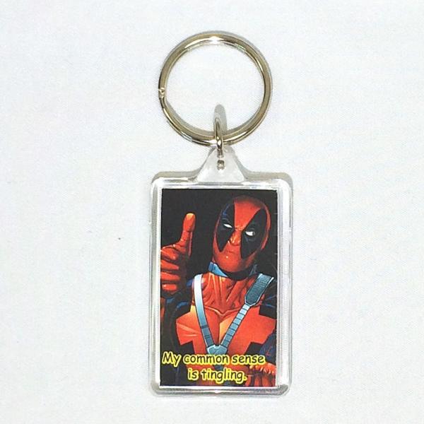MARVEL (マーベル) Deadpool (デッドプール) Common sense is tingling キーリング キーホルダーです。<br>※両面同じ絵柄です。<br>カギを付けるのはもちろん。<b...