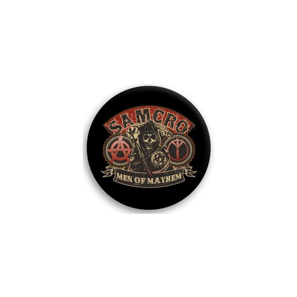 Sons Of Anarchy (サンズ オブ アナーキー) MEN OF MAYHEM BUTTON 缶バッジ (ピンタイプ)☆です。直径 約3cm後ろは、ピンを止める部分が引っ掛けるタイプ(簡易タイプ)です。色々な種類がありますので、集...
