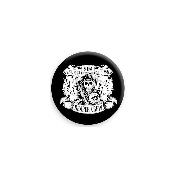 Sons Of Anarchy (サンズ オブ アナーキー) REAPER CREW BUTTON 缶バッジ (ピンタイプ)☆です。直径 約3cm後ろは、ピンを止める部分が引っ掛けるタイプ(簡易タイプ)です。色々な種類がありますので、集めて...