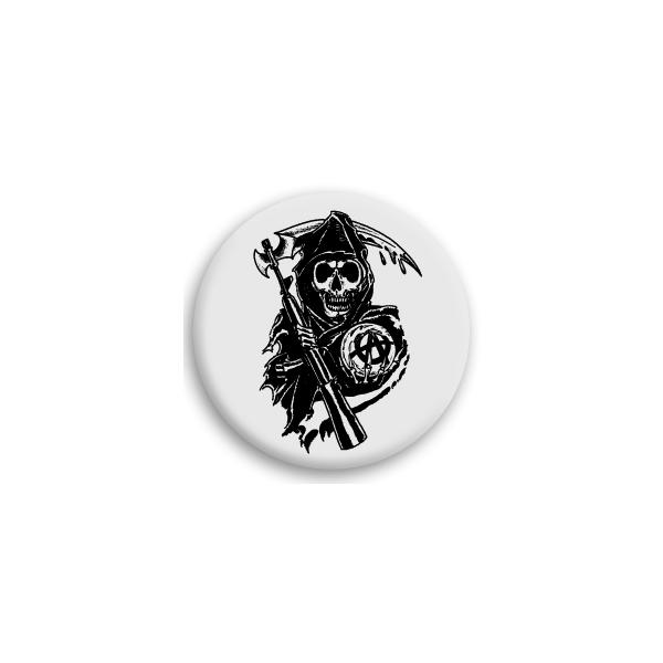 Sons Of Anarchy (サンズ オブ アナーキー) REAPER BUTTON 缶バッジ (ピンタイプ)☆です。直径 約3cm後ろは、ピンを止める部分が引っ掛けるタイプ(簡易タイプ)です。色々な種類がありますので、集めてかばんにつ...