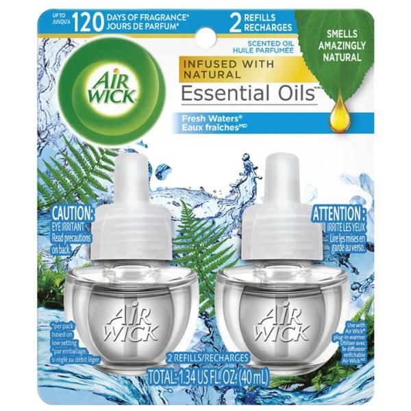 AIR WICK SCENTED OIL REFILLS Fresh Waters 0.67oz×2 (20ml×2)<br><br>エアウィックセンティッドオイルウォーマー専用オイル式芳香剤(詰め替え) 2個入 で...