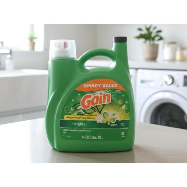 GAIN ORIGINAL DETERGENT 154 oz / 4550mlタイド や ダウニー でお馴染みP&amp;Gのゲイン液体洗剤154oz(4550ml)になります。優れた洗浄力と爽やかな香りが人気です。嫌なニオイを撃退し、ゲイ...