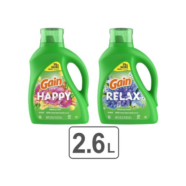 GAIN LAUNDRY DETERGENT 液体洗剤 濃縮タイプ 88 oz / 2600ml になります。ドラム式を含む全機種対応型(he)で濃縮タイプになり、少量の御使用でも衣類の汚れをしっかりと洗浄します。・LONG LASTING...