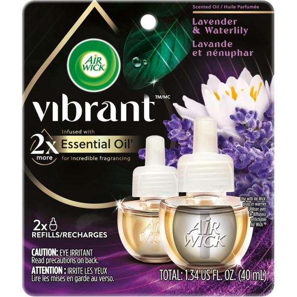 AIRWICK SCENTED OIL REFILLS Lavender &amp; Waterlily 0.67 FL OZ. ×2 (TOTAL:1.34US FL.OZ./40ml)<br><br>エアウィック...