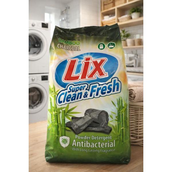 LIX DETERGENTJ.S.COMPANY Lix Super Clean&amp;Fresh BAMBOO CHARCOAL Detergent powder 1.0kg繊維の一本一本まで浸透し、竹と炭の吸着効果が汗、ほこり、タバコ...