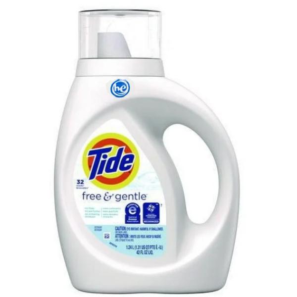 TIDE free&amp;gentle LAUNDRY DETERGENT 42oz / 1240ml タイド フリー＆ジェントルは、染料・香料不使用の低刺激性の洗濯洗剤です。アメリカの皮膚科医も推奨しており敏感肌の方にも安心してお使い頂...