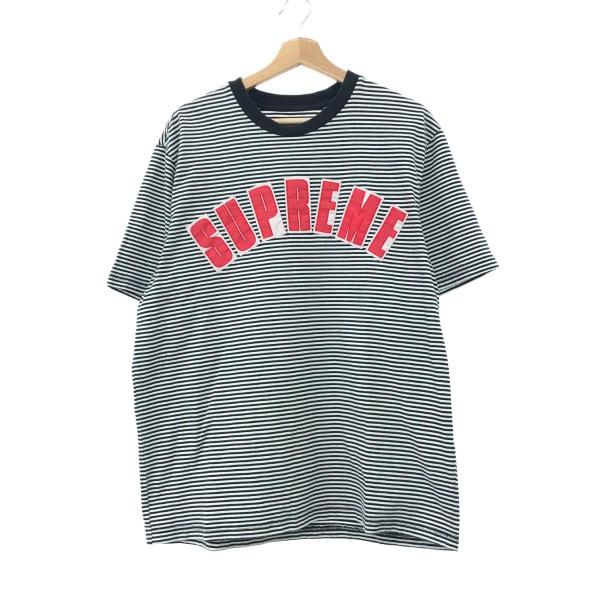 【ブランド名】SUPREME　シュプリーム【メーカーサイズ】サイズ:L※サイズはメーカーにより若干異なりますのでご注意下さい。【管理番号】240001162884【仕様】ボーダーアーチロゴTシャツ 20SSArc Applique S/S ...