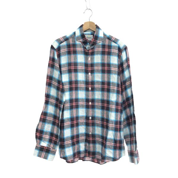 【ブランド名】giannetta　ジャンネット【メーカーサイズ】サイズ:M※サイズはメーカーにより若干異なりますのでご注意下さい。【管理番号】240001165146【仕様】ワイドカラーチェックシャツ    【コンディション】A+ランク