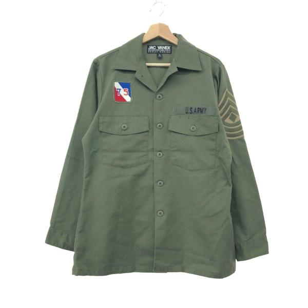 【ブランド名】80ｓ　ミリタリーシャツジャケット【メーカーサイズ】サイズ:M※サイズはメーカーにより若干異なりますのでご注意下さい。【管理番号】240001171935【仕様】JAC　VANEK/ミリタリーシャツジャケット 80ｓ/アメリカ...