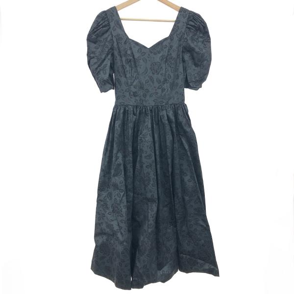 【ブランド名】LAURA ASHLEY　【メーカーサイズ】サイズ:UK10※サイズはメーカーにより若干異なりますのでご注意下さい。【管理番号】240001175771【仕様】英国製ドレスワンピース ヴィンテージパフスリーブ 花柄 ラメ Gr...