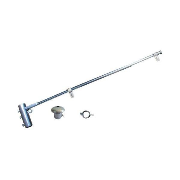 ●兼用型は、旗のサイズ及び上段設置、下段設置を問わずすべての状況に対応できます。●伸縮部にはロックピンを使用しているため、ワンタッチで伸縮ができます。※中段用を併用することで、よりキレイに旗を提示できます。■材質　スチール■対応旗幅　1,0...