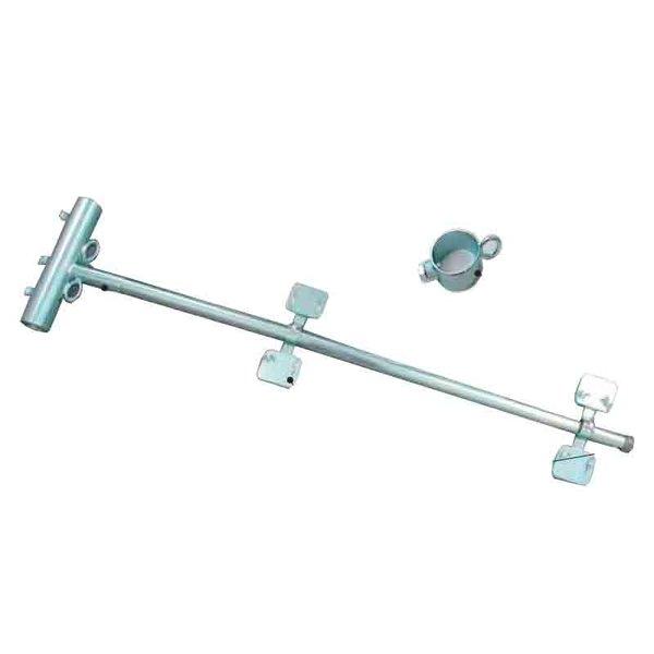 ●伸縮部にはロックピンを使用しているため、ワンタッチで伸縮ができます。※中段用を併用することで、よりキレイに旗を提示できます。■材質　スチール■対応旗幅　1,000〜1,500