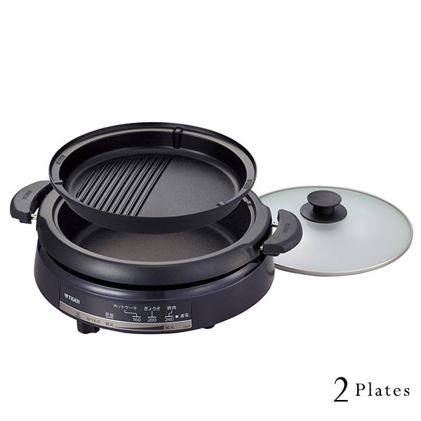 タイガー グリル鍋 おすすめポイント1）調理の幅が広がる2枚プレート「鍋もの」はもちろん「焼き物」「蒸し料理」が気軽に楽しめるグリルなべ。多彩な料理バリエーションは内食にぴったり。2）遠赤長持ちコーティング深なべ・波形両方にセラミックを含ん...