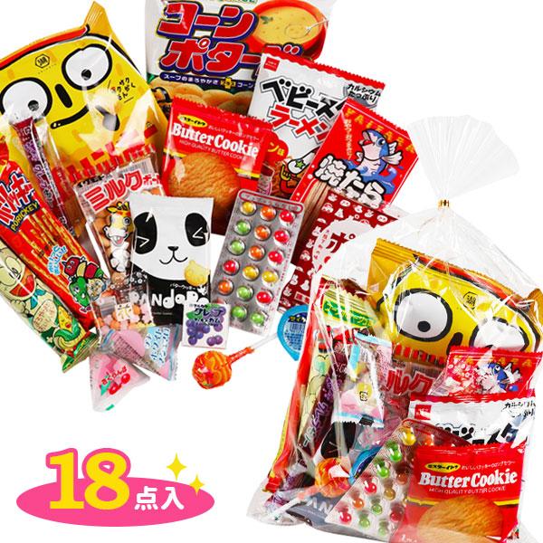 【商品詳細】お菓子がたっぷり18点入り！大きなパックで貰ってうれしい詰め合わせです☆【商品サイズ】約30×22×11cm(パッケージ)【主な仕様】1ヶ1セット｜お菓子18点 ※お菓子の内容は予告なく変更される場合があります。｜[ご注文につい...