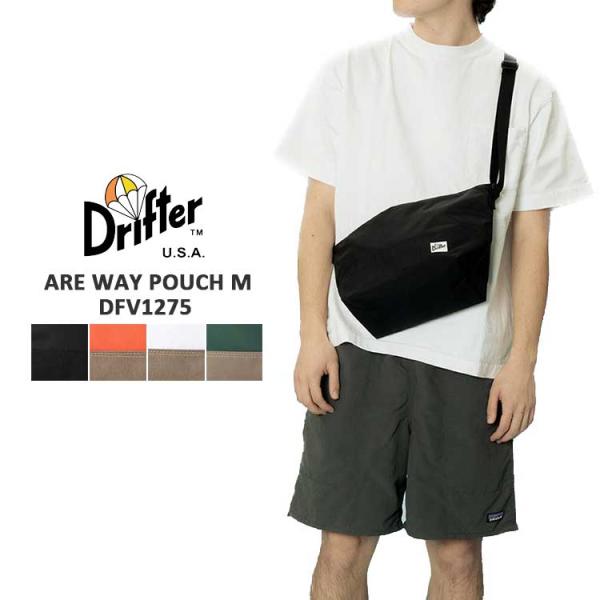 【詳細】ドリフター ショルダーバッグ レディース メンズ アーウェイ ポーチ エム ダブルジップ Drifter ARE WAY POUCH M ブラック オレンジ ベージュ ホワイト グリーン DFV1275【特徴】アメリカ発のバッグブラ...