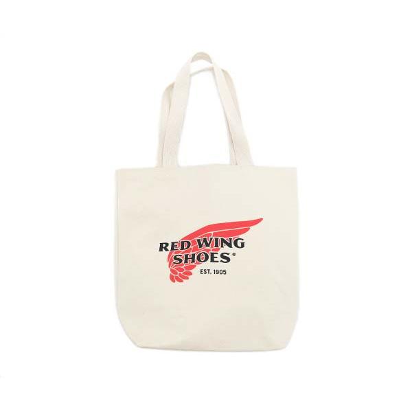 厚手のキャンバス生地にRED WINGロゴがプリントされたトートバッグです。素材：綿100％