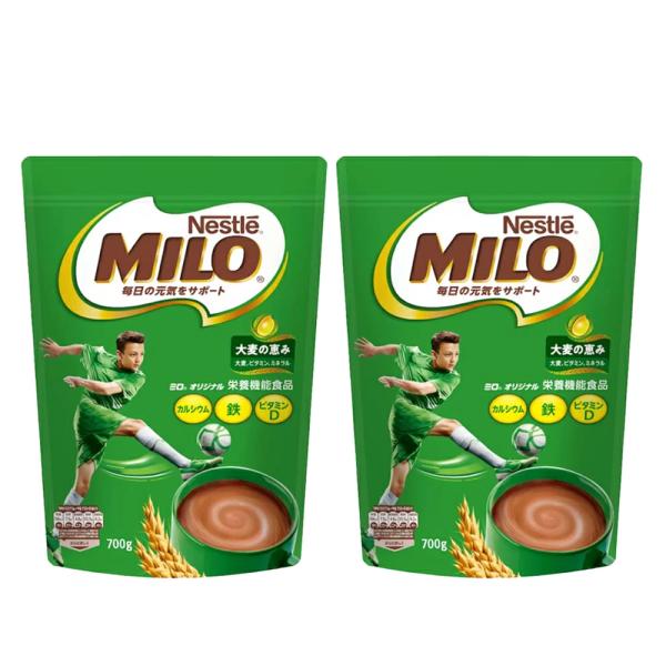 ネスレ ミロ オリジナル 700g 【 2袋 】 です。ミロは、大麦の発芽期の成長力を取り込んだ、豊富な栄養とおいしさを兼ね備えた大地の恵みの麦芽飲料です。【 セット内容 】ネスレ ミロ オリジナル ジッパートップ 700g 2袋【 商品の...