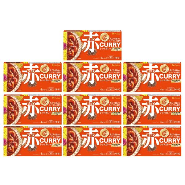 ハウス レッドカレー 中辛 140g【 10個 】まとめ買いセットです。「色で楽しむ」シリーズ。手軽に楽しく、食卓をハッピーにしちゃいます。いつものカレーと作り方は同じ。ルウを変えるだけで、パッと華やかに！【 セット内容 】●ハウス レッド...
