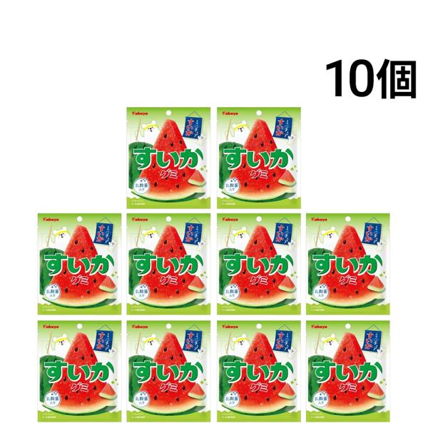 カバヤ食品 すいかグミ 50g 【 10袋 】 セットです。夏の象徴的なすいかの果肉と皮をかわいらしく再現したグミ。セット内容●カバヤ食品 すいかグミ 50g × 10袋商品の説明●程よい甘みと酸味が感じられる「すいか」フレーバーに、すいか...