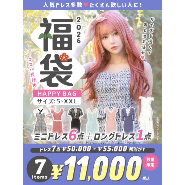 【2026★ドレス福袋】キレイめ・ガーリー・トレンド…何が届くかはお楽しみ♪毎日コーデに使える優秀ドレスが、“絶対お得”な価格で手に入る！気分を上げたい冬にぴったり！ドレス7点！サイズは選んで後はこちらで任せ下さい！！【ご購入前に必ずお読み...