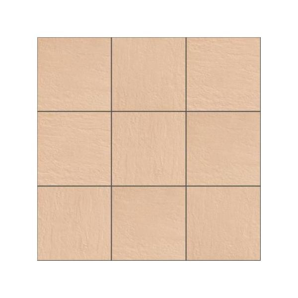 やわらかなライムストーンの質感を持ち、床タイル定番形状を揃えたパターン張りも可能なお値打ち感のある床タイルです。