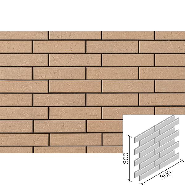 土ものの表情とラフ面状が特長の全面張りにもお薦めのタイルです。タイル表面と小端面の色を合わせることにより壁面を細部まで美しく仕上げます。