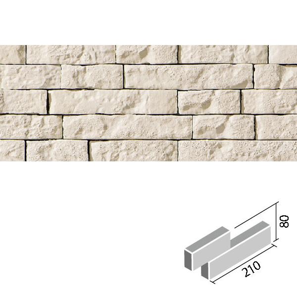 凸凹した形状と豊かな素材感で壁面に印象的な影が落ちるタイルです。やわらかな色合いで優しい印象に仕上がります。