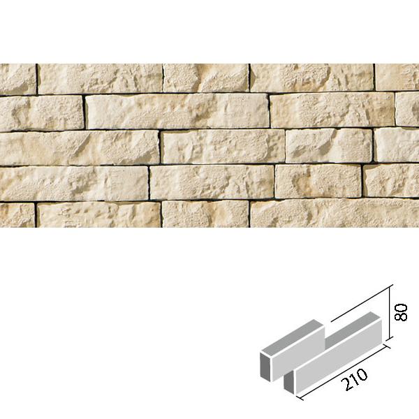 凸凹した形状と豊かな素材感で壁面に印象的な影が落ちるタイルです。やわらかな色合いで優しい印象に仕上がります。