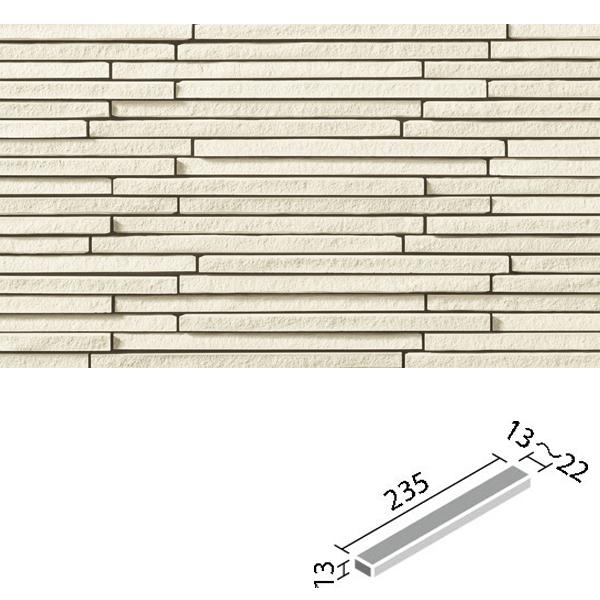 石を積んだ印象に仕上がるタイルです。太陽の下で部分的に光る釉薬と、厚み差で生まれる影のコントラストが絶妙です。