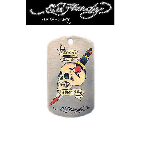 ラッピングはコチラアメリカをはじめ世界の有名人やセレブ達から絶大な支持を得ているL.A.のファッションブランド「Ed Hardy（エド・ハーディー）」のドッグタグです。 ◆サイズボールチェーン：約60cmプレート：約52mm×29mm◆素　...