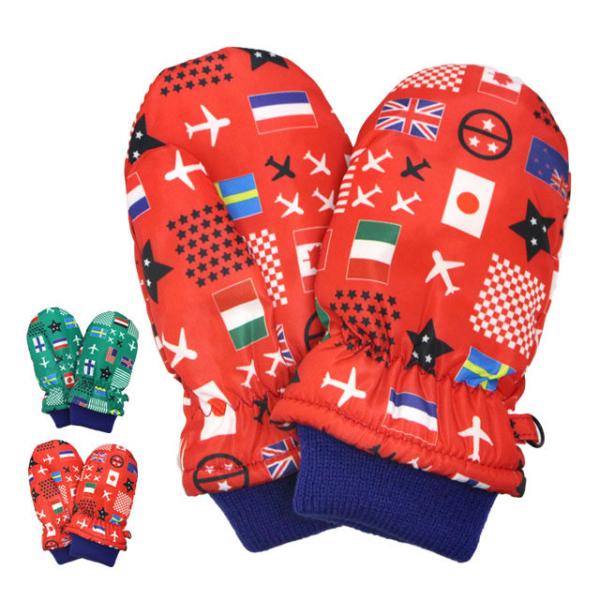 【メール便対応】手袋 こども 防寒手袋 スキー手袋 スノー手袋スキー・雪遊び・通学・通園に最適な防寒てぶくろ●裏地フリース●手首リブ付き(カフスタイプ)本体：ポリエステル100%カフス：アクリル100%◇　採寸サイズ(リブ部分除く)サイズ/...