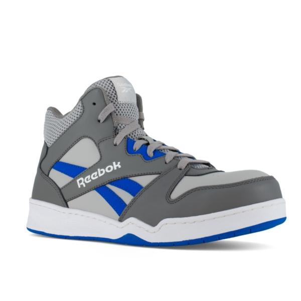【商品名】リーボック オシャレ 安全靴 DIY 作業 先芯樹脂 静電 金属不使用 スリップ防止スニーカー ブラック 厚底Reebok BB4500 WORK - RB4135 【カラー】Grey and Cobalt Blue