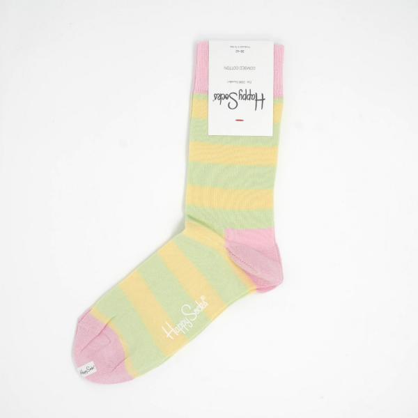 レディースサイズ、メンズサイズのハッピーソックスです。ペールトーンのピンク、グリーン、イエローの柔らかなトーンの組み合わせ。暖かい肌触りのコーマ綿ソックスは家でのリラックスにもお出かけにもぴったりです。 サイズ：36-40（23-25.5c...