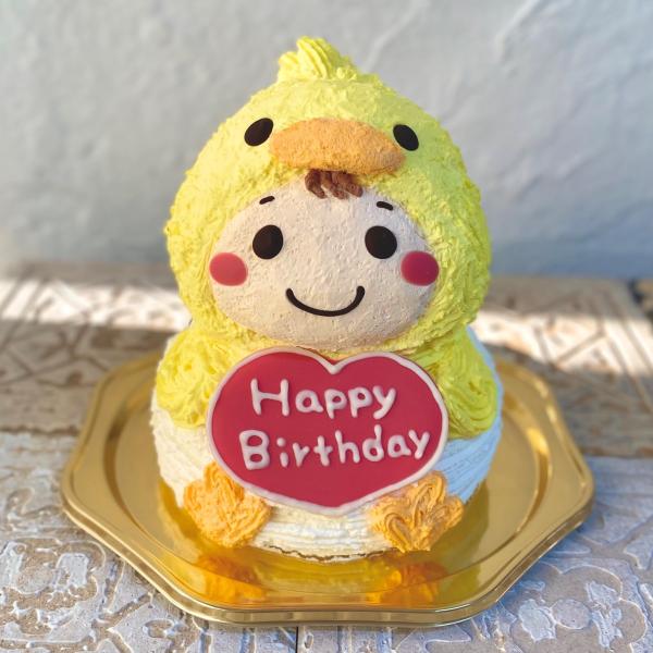 キーワード：誕生日 ケーキ こども 子供 かわいい 人気 動物  立体ケーキ センイルケーキ  送料無料  ひよこ ヒヨコ・原材料名：乳等を主要原料とする食品（植物油脂、乳製品、糖類、チョコレート、その他）（国内製造）、ケーキミックス、卵、...