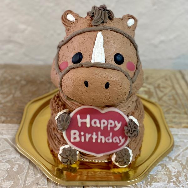 キーワード：誕生日 ケーキ ウマ 馬 こども 子供 かわいい 人気 動物  立体ケーキ センイルケーキ  送料無料 ・原材料名：乳等を主要原料とする食品（植物油脂、乳製品、糖類、チョコレート、その他）（国内製造）、ケーキミックス、卵、砂糖、...