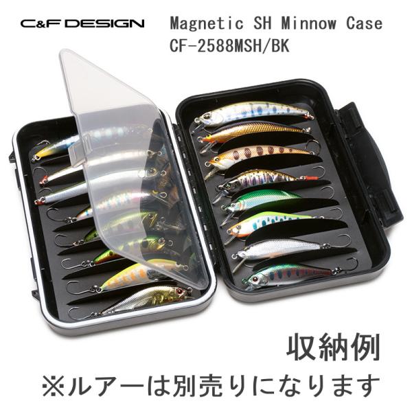 50〜70mmのシングルフックを装着した小〜中型ミノー16本を収納できるルアーケースです。底部に内蔵された32個の強力なネオジウムマグネットがミノーを保持します。ミノーひとつひとつが仕切りで仕切られ、上下の絡みを防ぐためフリップが装備されて...