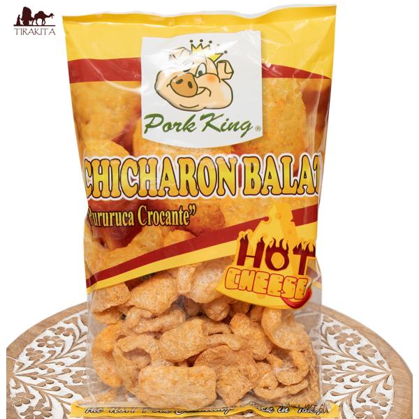 【発売日：2022年07月22日】チチャロン バラット - 豚皮の唐揚げ  CHICHARON BALAT Hot Cheese - ホットチーズ味 〔Pork-King〕　糖質オフ　国産 / チチャロン、スナック、豚皮スナック、揚げ菓子、...