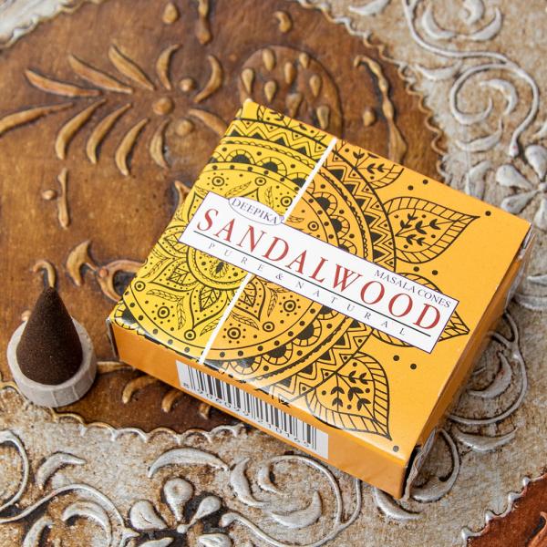 【発売日：2021年11月24日】Deepika コーン香 Sandalwood / Deepika、お香、インセンス、インド香、レア  お香 【インドとアジアのお香