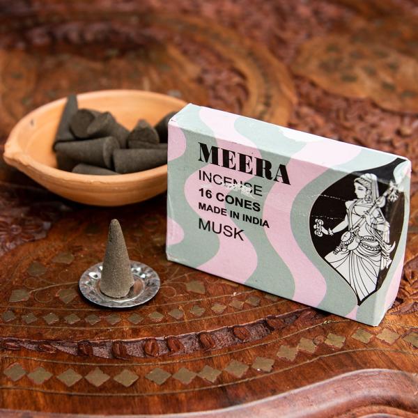 【発売日：2022年06月03日】Meera コーン香 Musk （ムスク）の香り / Meera、Mirabai、インセンス、お香、香、コーン香 Gulabsingh Johrimal お香 【インドとアジアのお香