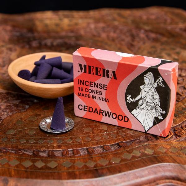 【発売日：2022年06月03日】Meera コーン香 Cedarwood （香木杉）の香り / Meera、Mirabai、インセンス、お香、香、コーン香 Gulabsingh Johrimal お香 【インドとアジアのお香