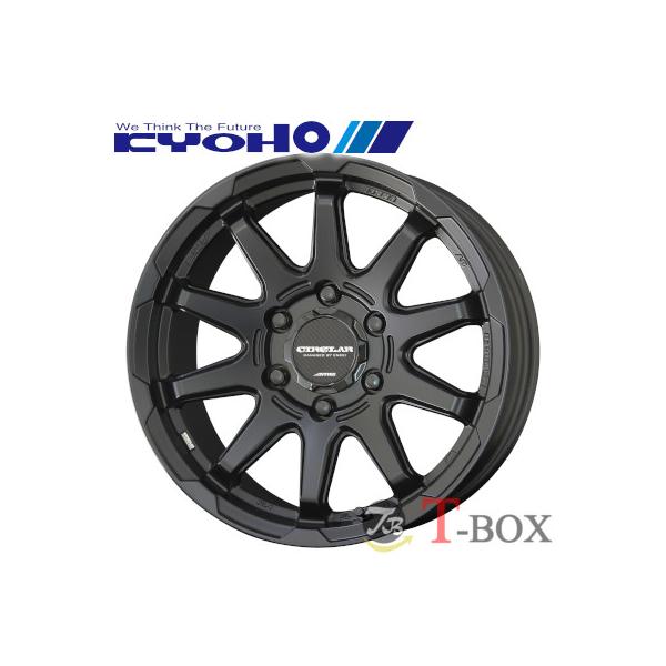 ■ホイールKYOHO CIRCLAR C10X / 共豊 サーキュラー C10X■サイズ15 6.0 +33 6/139.7ボア径106■カラーMBK マットブラック■付属品キャップ、バルブ、リムアルミエンブレム、ステッカーシート(イエロー...