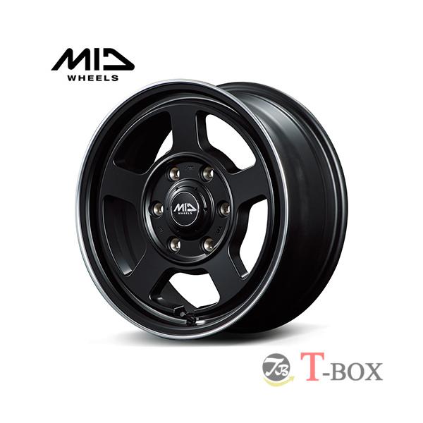 ■ホイールMARUKA MID Garcia Chicago5マルカ MID ガルシア シカゴ5■サイズ12 4.0 +42 4/100ボア径67.1■カラーセミグロスブラック/ヴァーレイ＋フランジポリッシュ■付属品センターキャップ、バルブ...