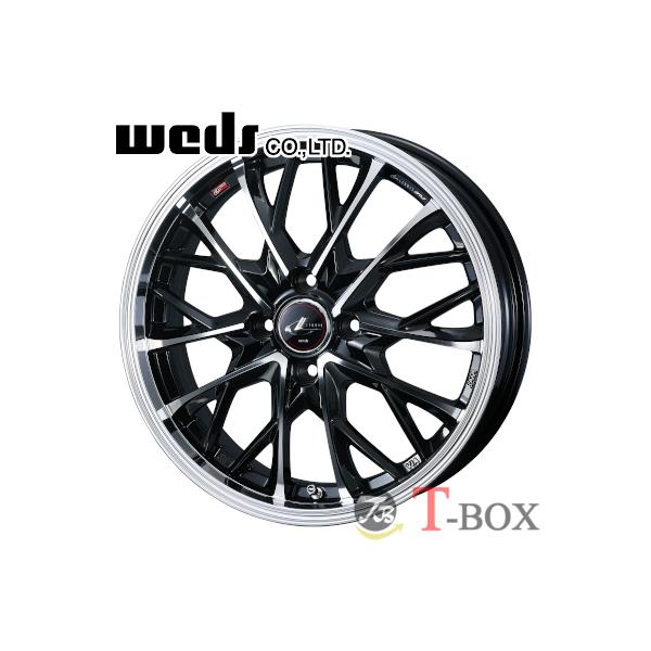 WEDS LEONIS MV■ホイールサイズ15 5.5 +43 4/100■カラーPBMC（ パールブラック / ミラーカット ）■付属品センターキャップ / バルブ■特徴メッシュをベースにメインの5本スポークにVスポークを重ね合わせ、V...