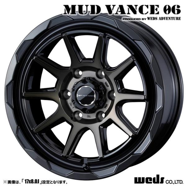 【通販限定価格】[ メーカー名 ]：Weds(ウェッズ)[ 商品名 ]：MUD VANCE 06(マッドヴァンス ゼロシックス)[ 設定 ]：15×6.0 インセット+33 孔数：6 P.C.D：139.7[ カラー ]：ブラックポリッシュ...
